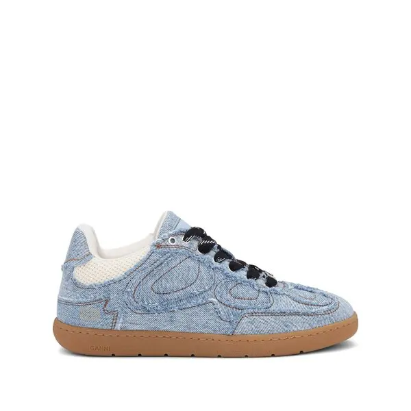 GANNI Round Toe Lace-up Sneakers - Blue