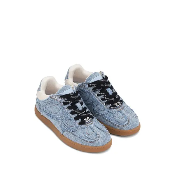 GANNI Round Toe Lace-up Sneakers - Blue