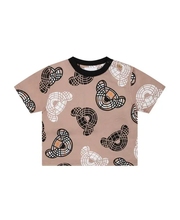 Burberry Thomas Bear-print Cotton T-shirt - Nude