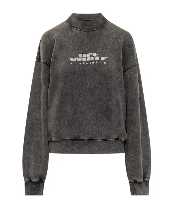 Off-White Logo Printed Long-sleeved Sweatshirt - Black