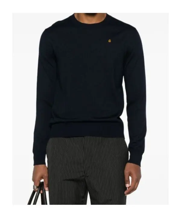 Alexander McQueen Crew Neck Sweater With Embroidered Graphic - Black