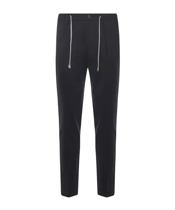 Eleventy Drawstring Tapered Pants - Black