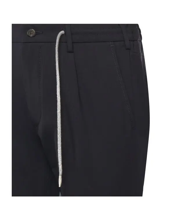 Eleventy Drawstring Tapered Pants - Black