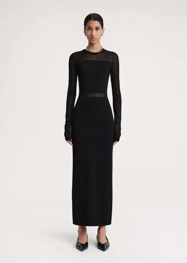 TOTEME Semi-sheer Fine-knit Maxi Dress