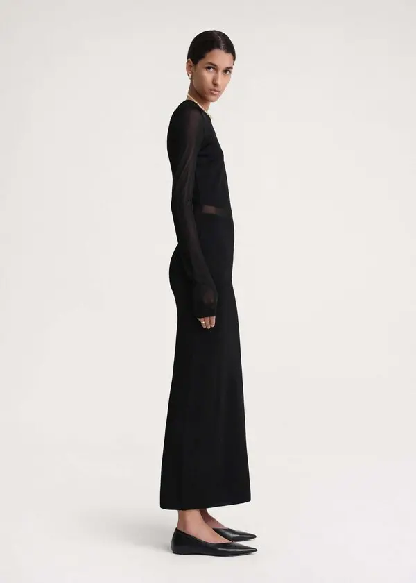 TOTEME Semi-sheer Fine-knit Maxi Dress