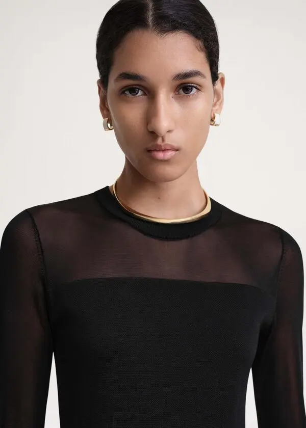 TOTEME Semi-sheer Fine-knit Maxi Dress