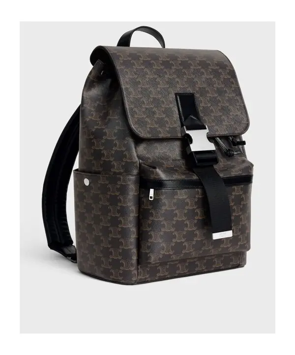 Celine Triomphe Canvas And Calfskin Backpack