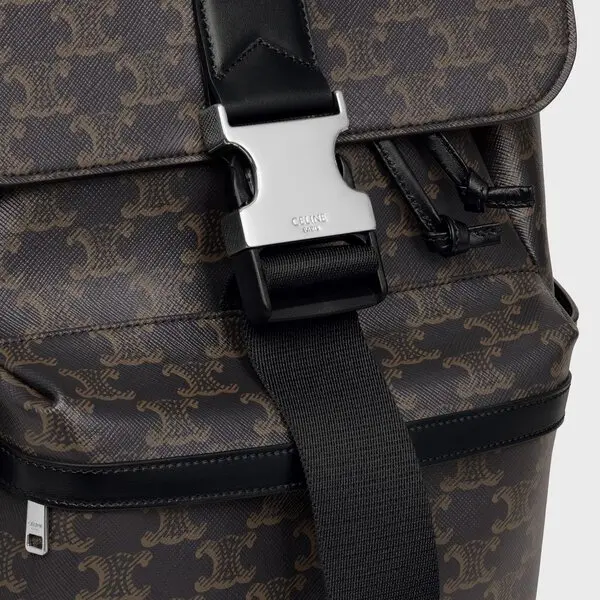 Celine Triomphe Canvas And Calfskin Backpack