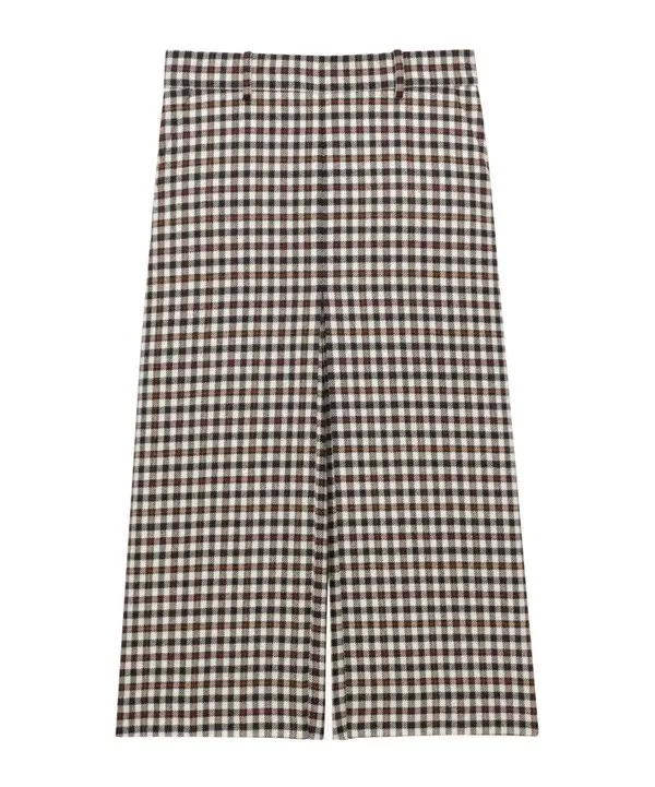 Saint Laurent Checked Mid-rise Culottes