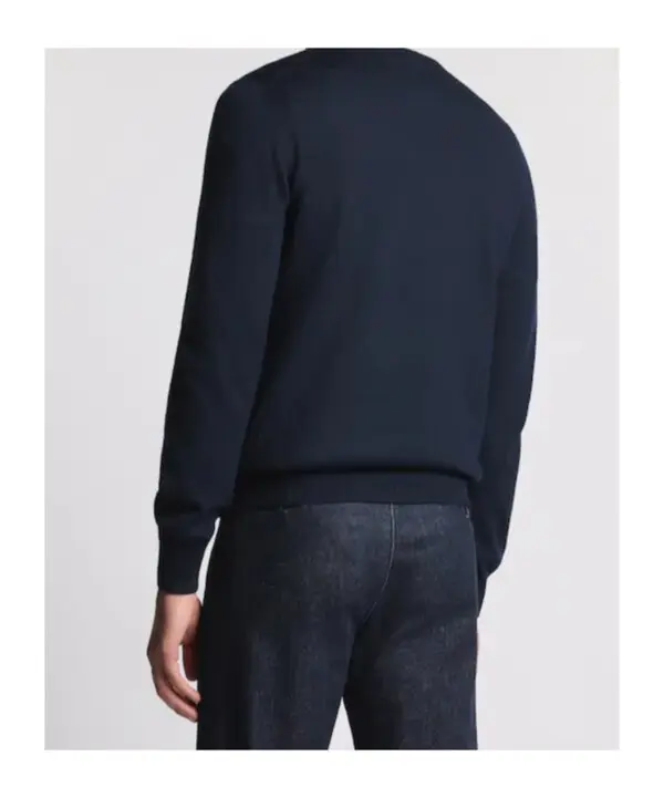 FAY Round Neck Long Sleeve Jumper - Blue