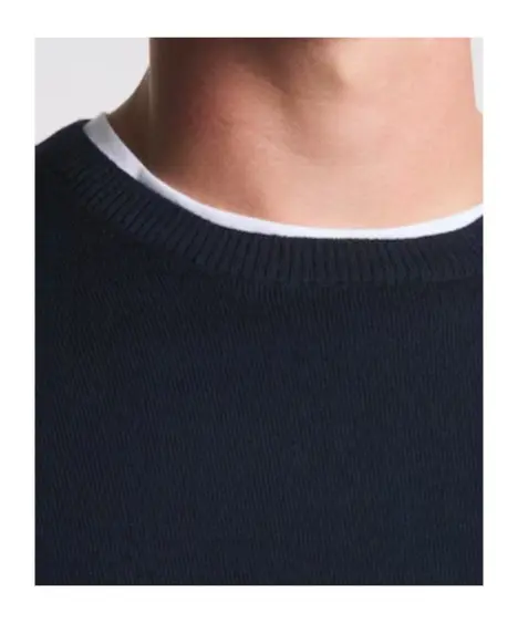FAY Round Neck Long Sleeve Jumper - Blue