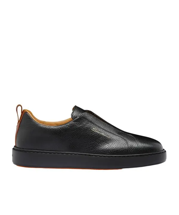 Santoni Logo Printed Slip-on Sneaker - Black
