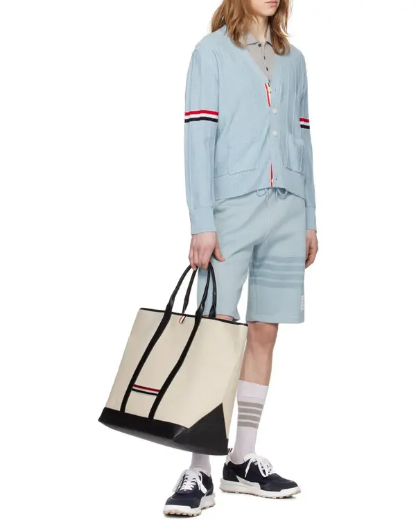 Thom Browne 4-bar Drawstring Track Shorts - Light Blue