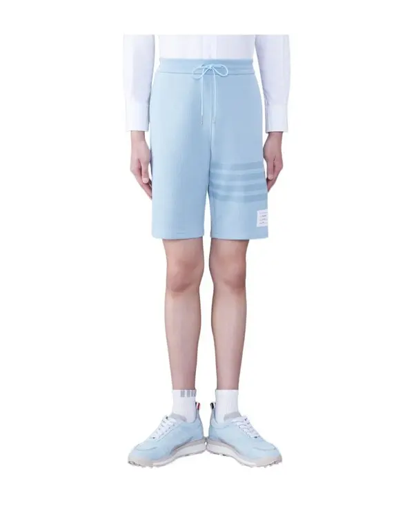 Thom Browne 4-bar Drawstring Track Shorts - Light Blue