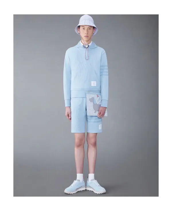 Thom Browne 4-bar Drawstring Track Shorts - Light Blue