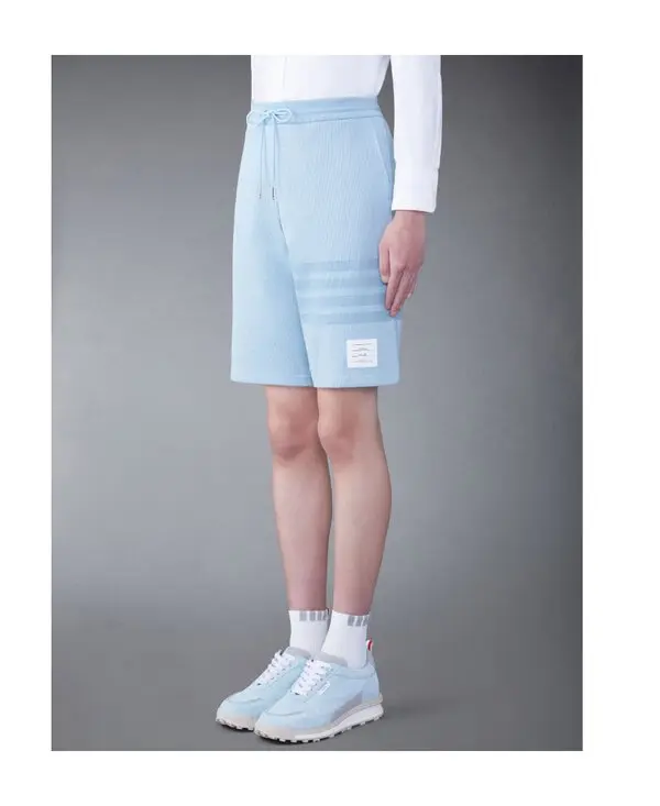 Thom Browne 4-bar Drawstring Track Shorts - Light Blue