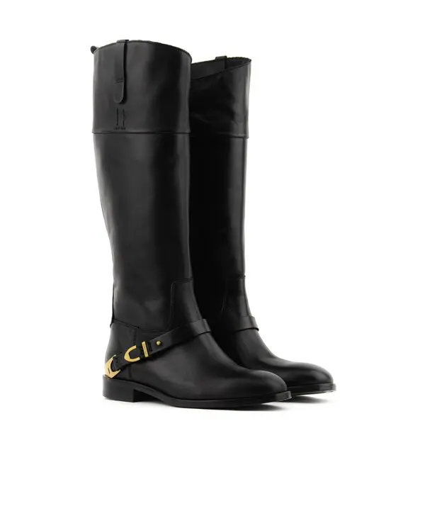 GOLDEN GOOSE Charlie Buckled Knee-high Boots - Black