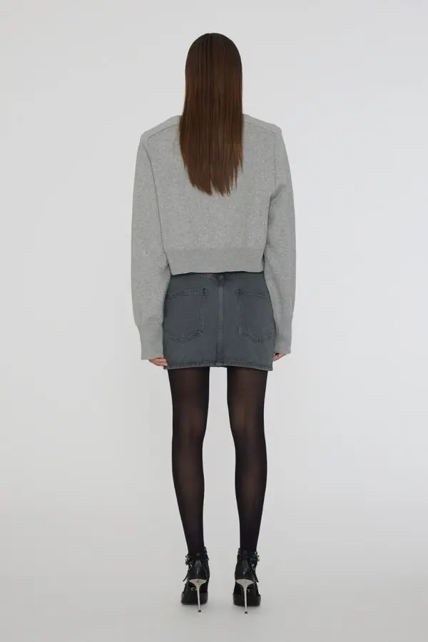 ROTATE BY BIRGER CHRISTENSEN Logo Patch Denim Mini Skirt