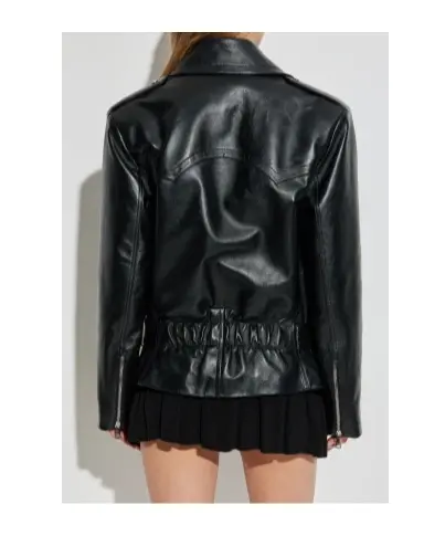 Alessandra Rich Leather Biker Jacket