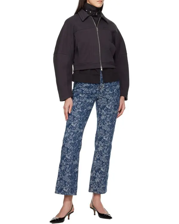 GANNI Logo Patch Flared Jeans - Blue