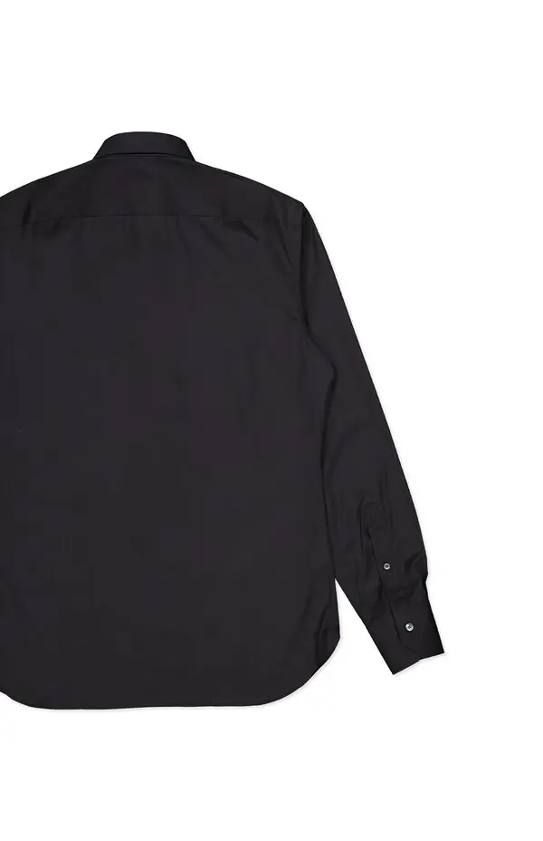 Zegna Lapel Long-sleeved Shirt - Black
