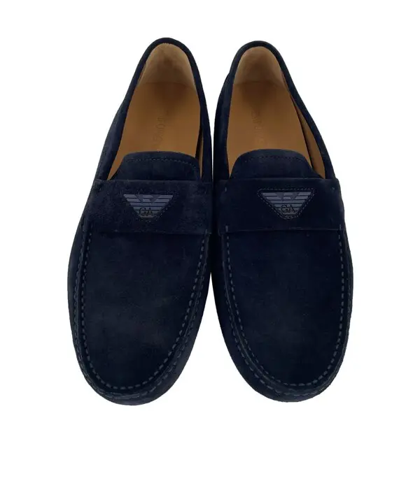Emporio Armani Suede Loafers With Eagle Detail