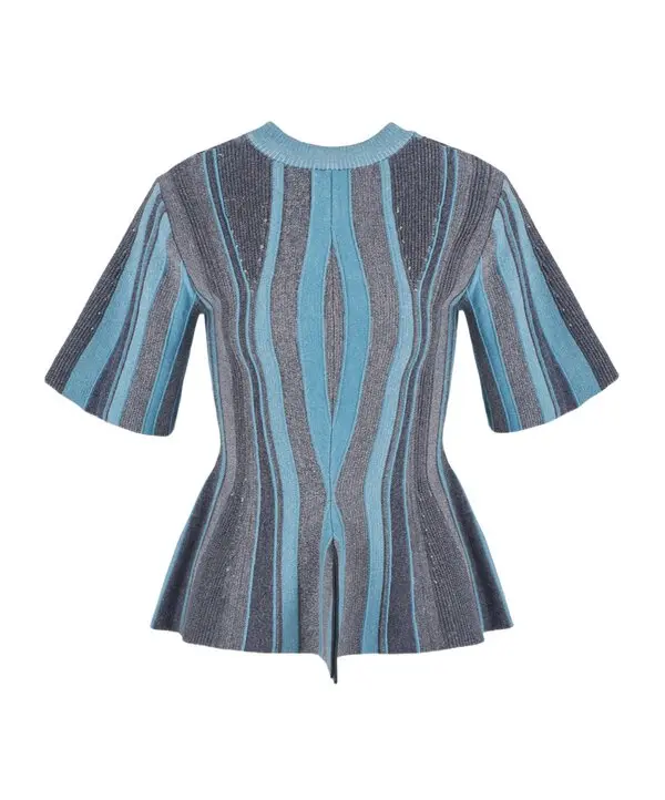 Giorgio Armani Jacquard Short-sleeve Sweater
