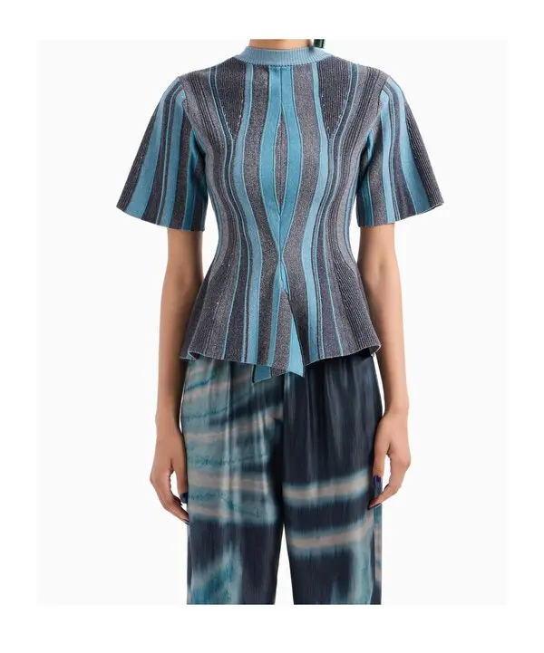Giorgio Armani Jacquard Short-sleeve Sweater