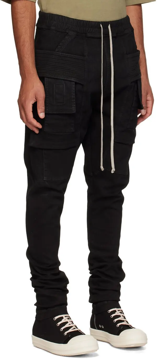 Rick Owens Creatch Cotton-blend Cargo Trousers - Black