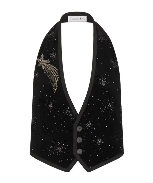 Dior Embellished V-neck Sleeveless Vest