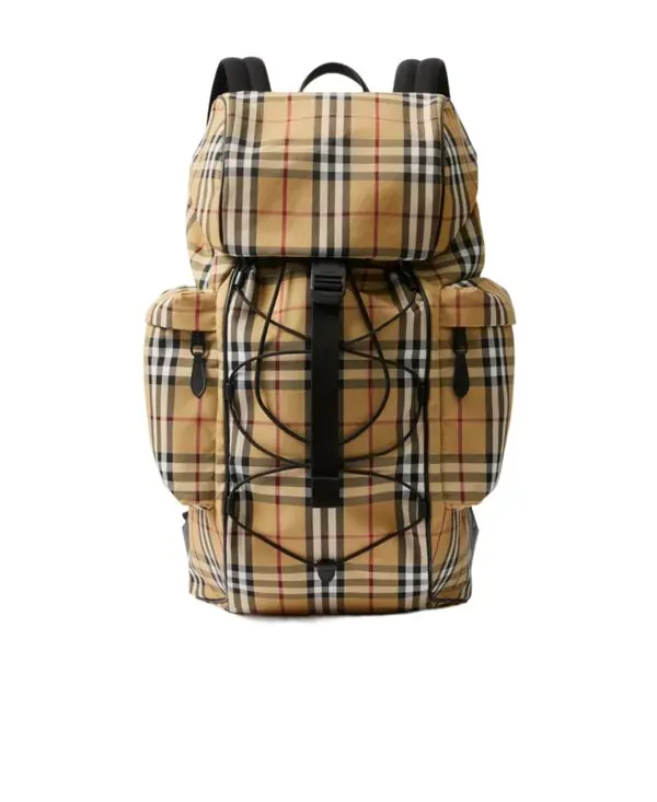 Burberry Murray Archive Check Drawstring Fasten Backpack - Collection Beige