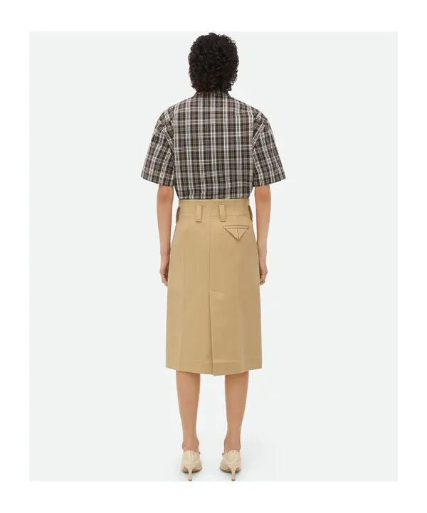 Bottega Veneta Rear Slit Midi Skirt - Pale Oak