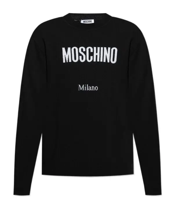Moschino Printed Crewneck Jumper - Black