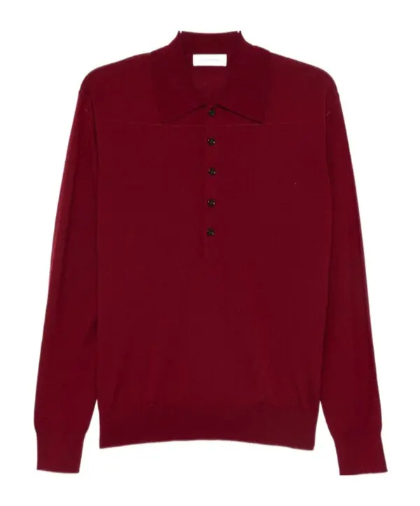 Dries Van Noten Long-sleeved Knitted Polo Shirt