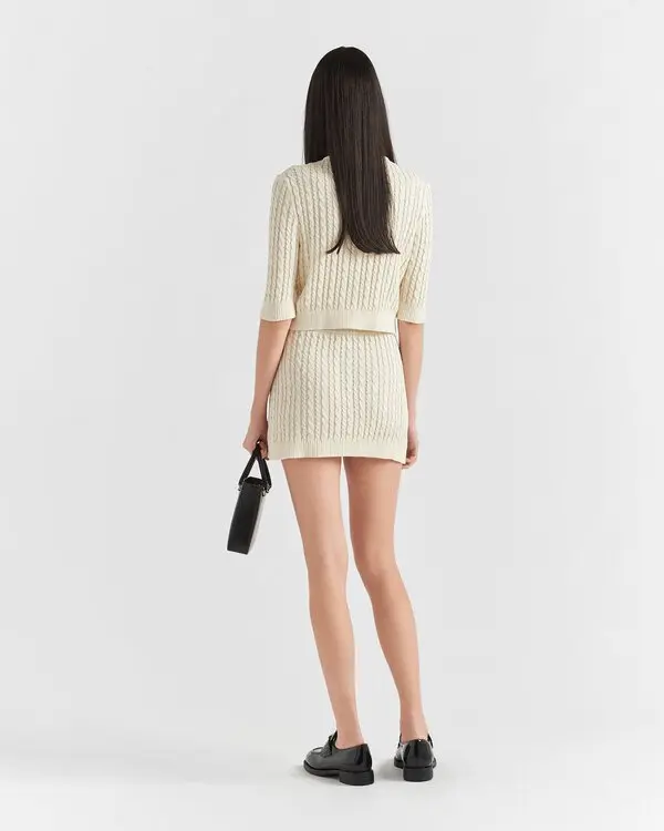 Prada Knitted Mini Skirt With Twisted Detailing
