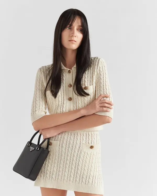 Prada Knitted Mini Skirt With Twisted Detailing