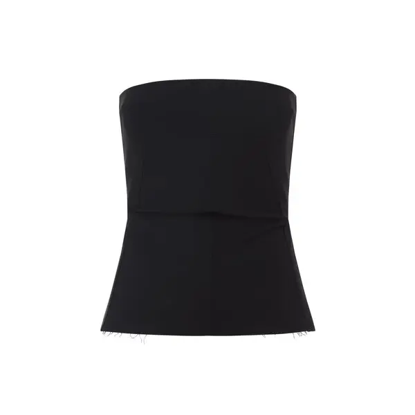 Rick Owens Strapless Paneled Bustier Top - Black