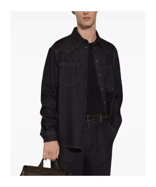 Dolce & Gabbana Dolce Gabbana Logo Patch Denim Shirt