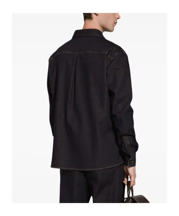Dolce & Gabbana Dolce Gabbana Logo Patch Denim Shirt