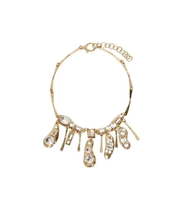 Max Mara Crystal Pendant Necklace - Golden
