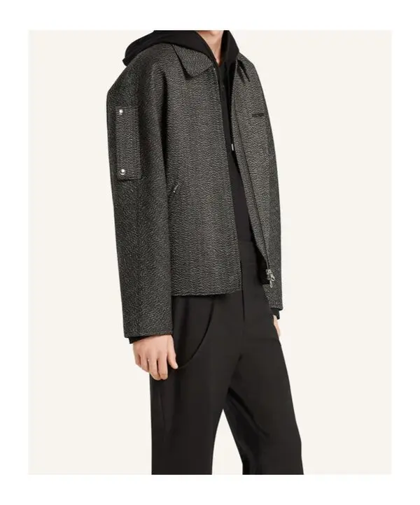 COURREGES Embroidered Wool Bomber Jacket - Black