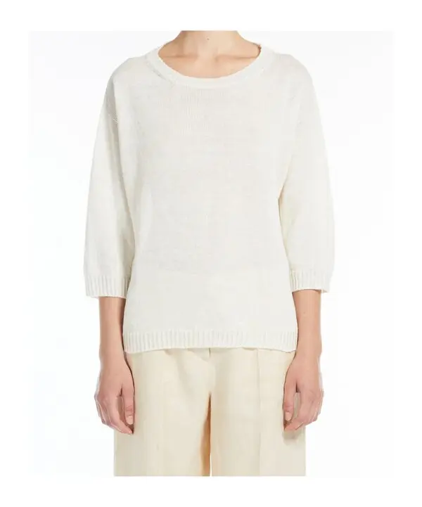 Max Mara Oversized Linen Jumper - White