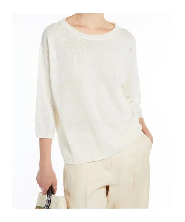 Max Mara Oversized Linen Jumper - White
