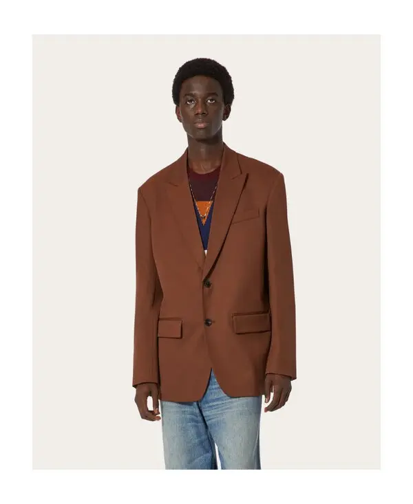 Valentino Garavani Single-breasted Long-sleeved Blazer - Brown