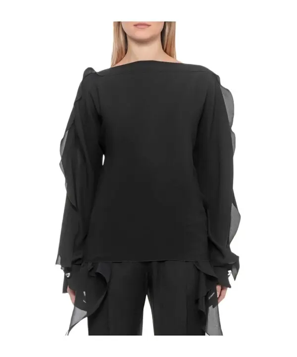 LANVIN Embellished Off-shoulder Sweatshirt