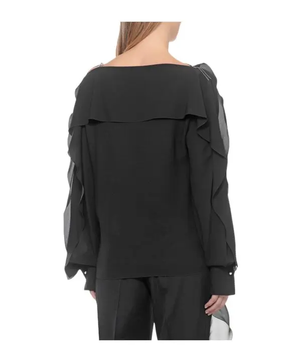LANVIN Embellished Off-shoulder Sweatshirt