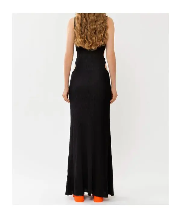 Chloé Crinkled-effect Cut-out Maxi Dress - Black