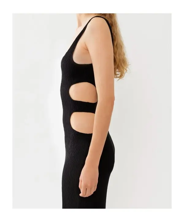 Chloé Crinkled-effect Cut-out Maxi Dress - Black