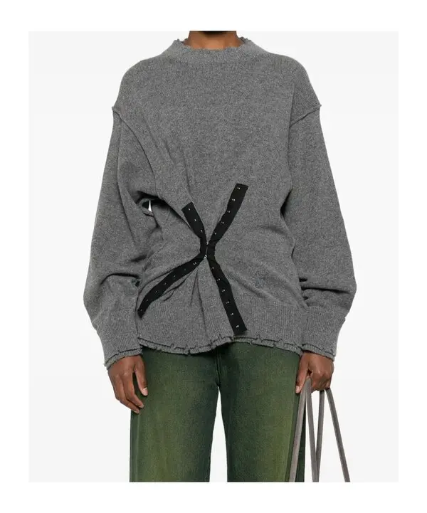 FEDERICO CINA Distressed Knit Sweater With Appliqué Detailing