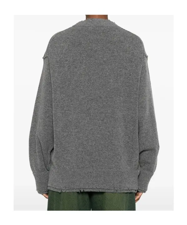 FEDERICO CINA Distressed Knit Sweater With Appliqué Detailing